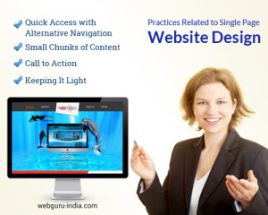What are the elements of a single page website design?